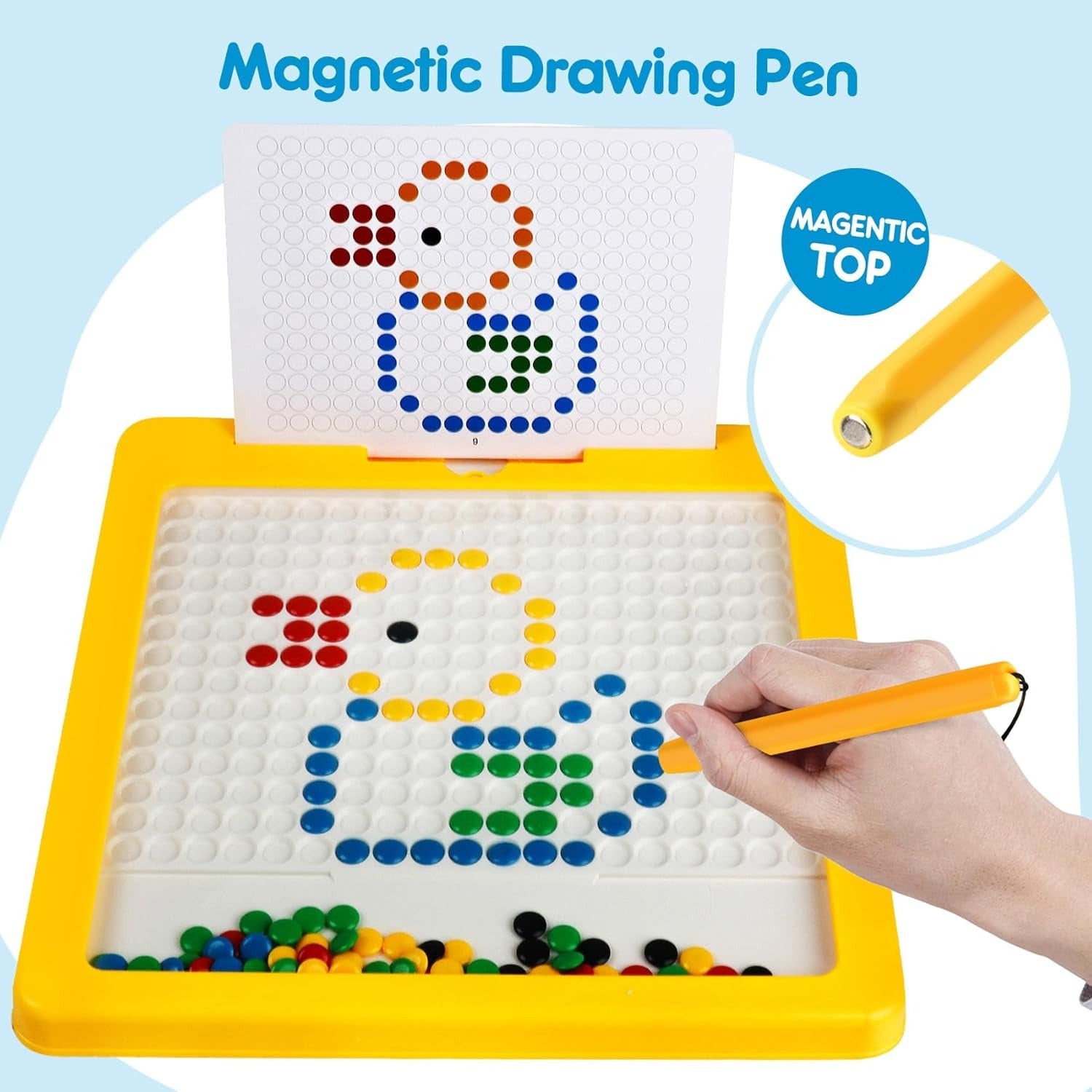 Magnetic Bead Drawing Board with Pattern Cards & Pen – JustForKids