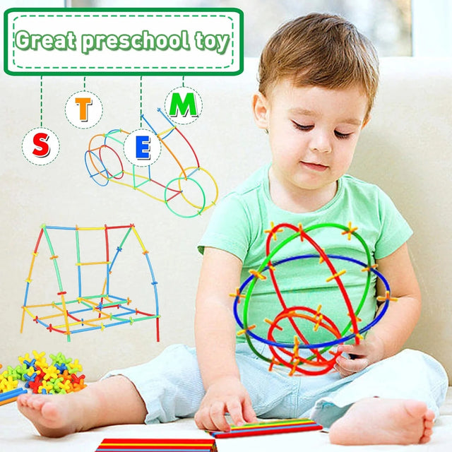 STEM Straw Building Construction Toy Set – JustForKids
